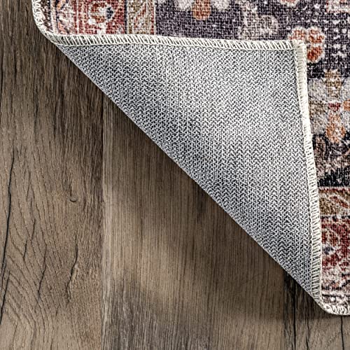 nuLOOM Emelina Traditional Persian Machine Washable Area Rug, 5x8, Red