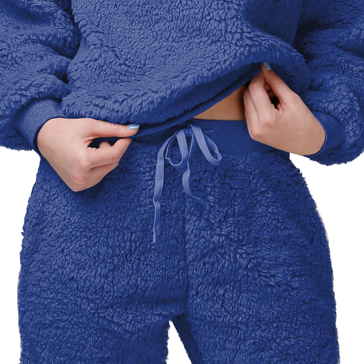 FOCO Kansas Jayhawks NCAA Womens Sherpa Lounge Set - L