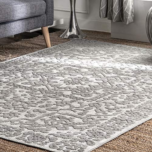 nuLOOM Indoor/Outdoor Contemporary Celestial Area Rug, 4x6, Grey