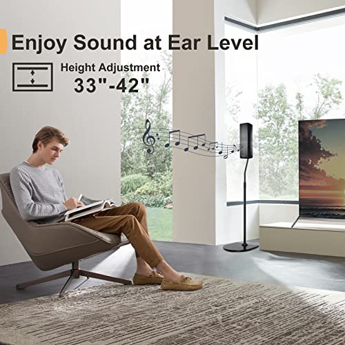 Maozhren Adjustable Stand for Bose Speaker Stands, for Bose OmniJewel Lifestyle 650, Surround Speaker 700, Floor Speaker Stand for Bose OmniJewel Floor Stand, with OmniJewel Bracket, Black (Pack of 2)