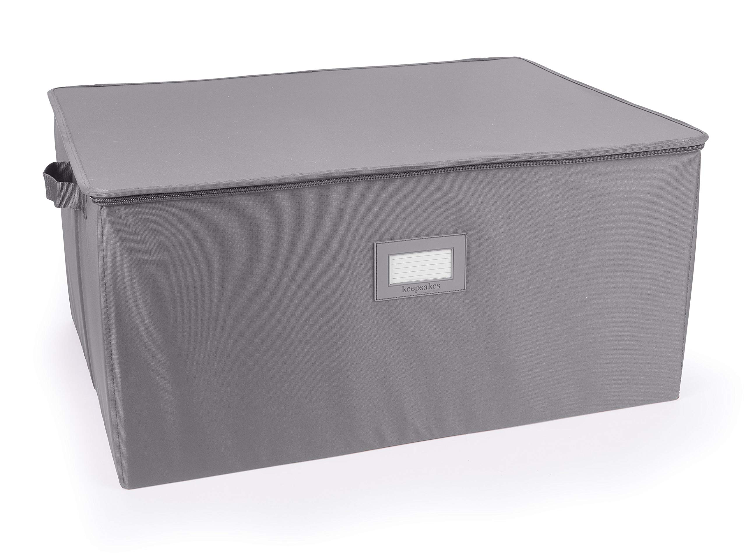 Covermates Keepsakes - Zip-Top Storage Box - Heavy Duty Polyester- Reinforced Handles - Stackable Design - Indoor Storage, Graphite