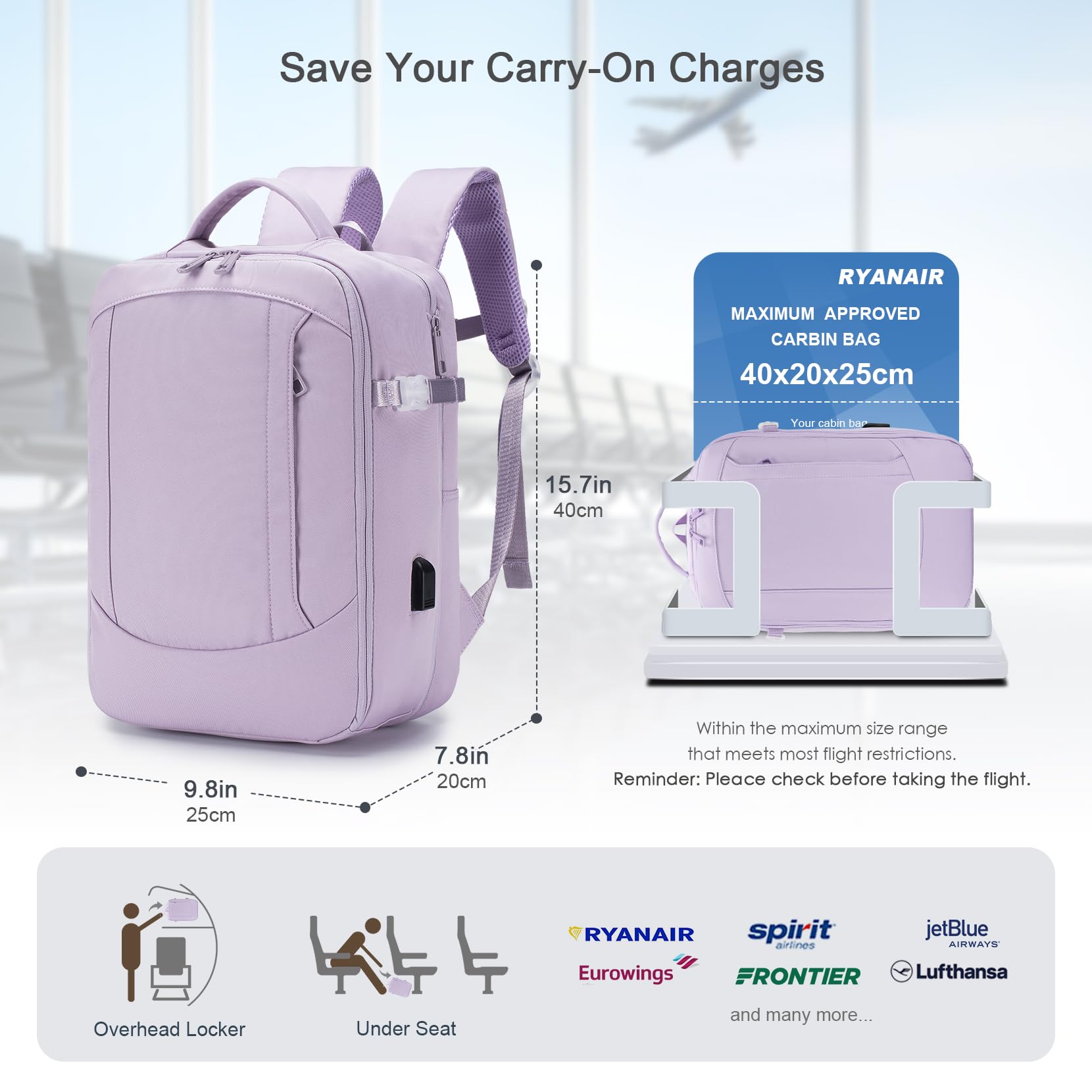 COSCOOA Expandable Travel Backpack for Men Women 15.7x7.8x9.8 Inch 20L Flight Approved Carry On Backpack Small Luggage Backpack, 15.6 Inch Laptop Business Daypack Weekender Bag