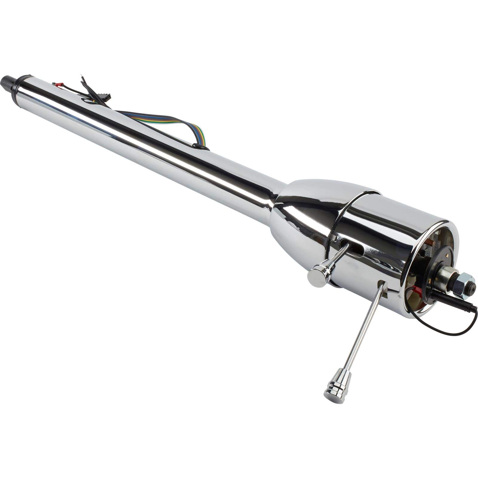 Universal GM 30-Inch Tilt Steering Column, Floor Shift, 5-Position Adjustable, Compatible with OE & Aftermarket Harnesses, 1969-1994 GM Specs, Includes Chrome Levers, Chrome