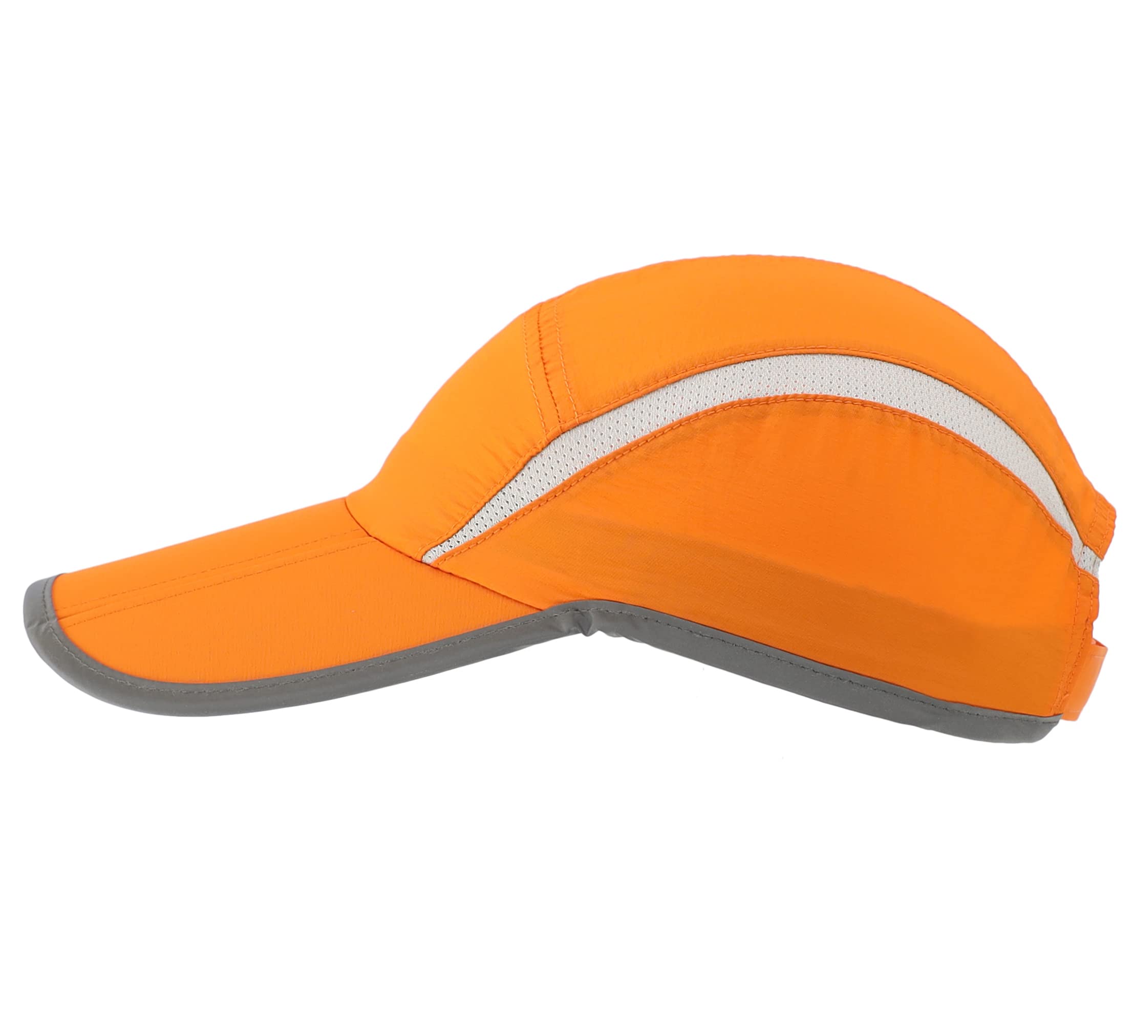 Connectyle Foldable Mesh Sun Cap Outdoor Sports Hat Breathable Sun Runner Cap with Reflective Trim Orange