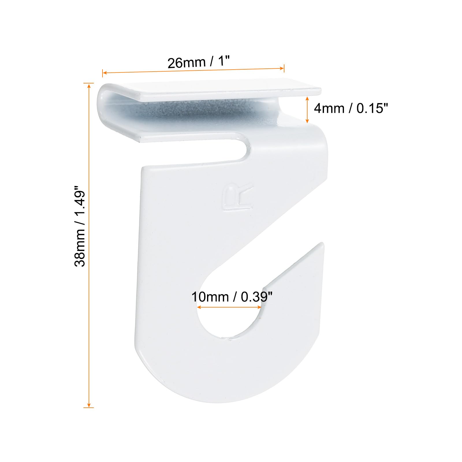 HARFINGTON 100 Pair Drop Ceiling Hooks 1" W Metal T-Bar Track Clip Suspended Drop Ceiling Tiles Ceiling Hooks for Hanging Plants & Decorations, White