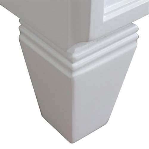 Trento 43" Solid Wood Vanity with Right Oval Sink in White Quartz Stone