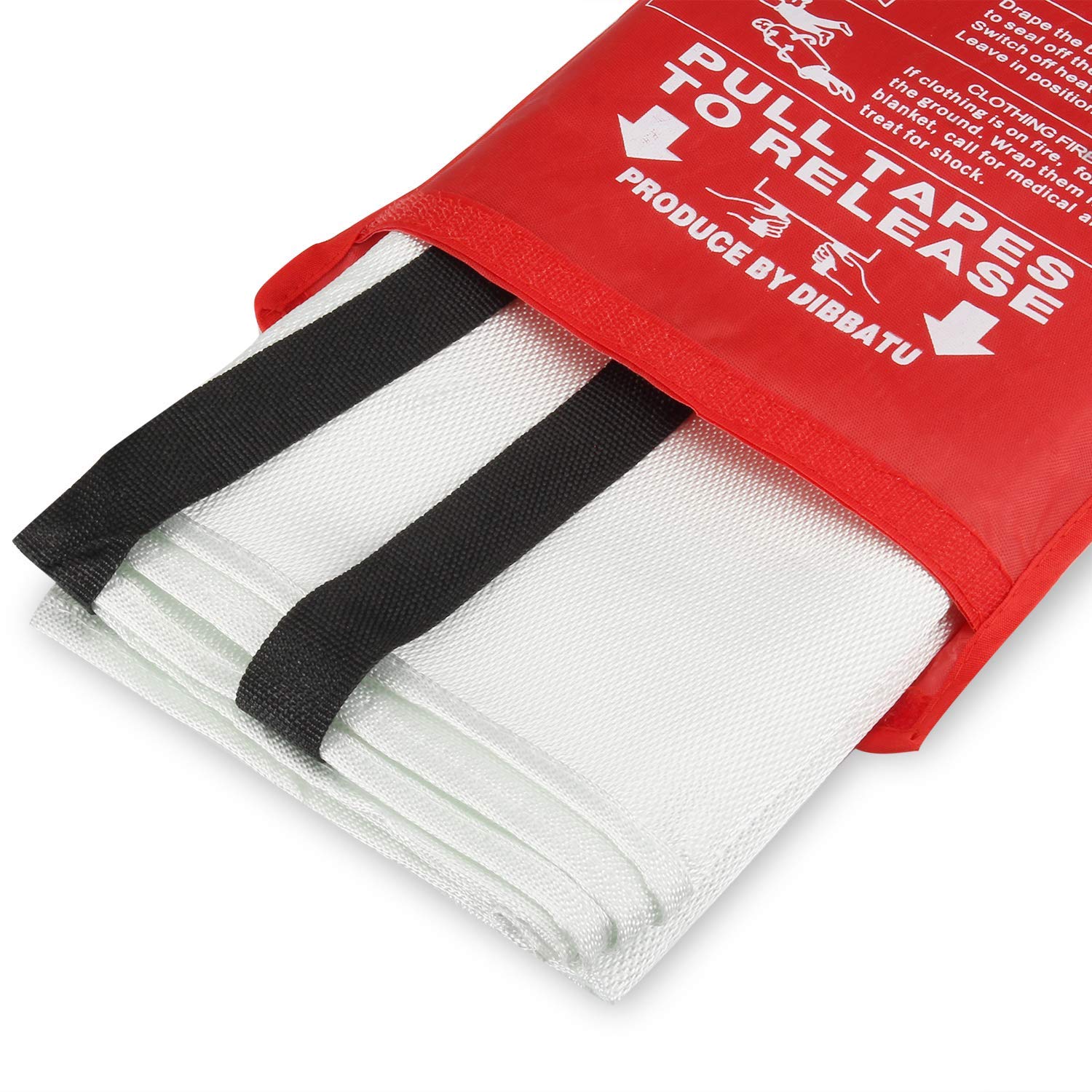 DIBBATU Fire Blanket, 4 Pack-red, Fiberglass, Emergency Blanket for Home, Kitchen, Grill, BBQ, Fireplace