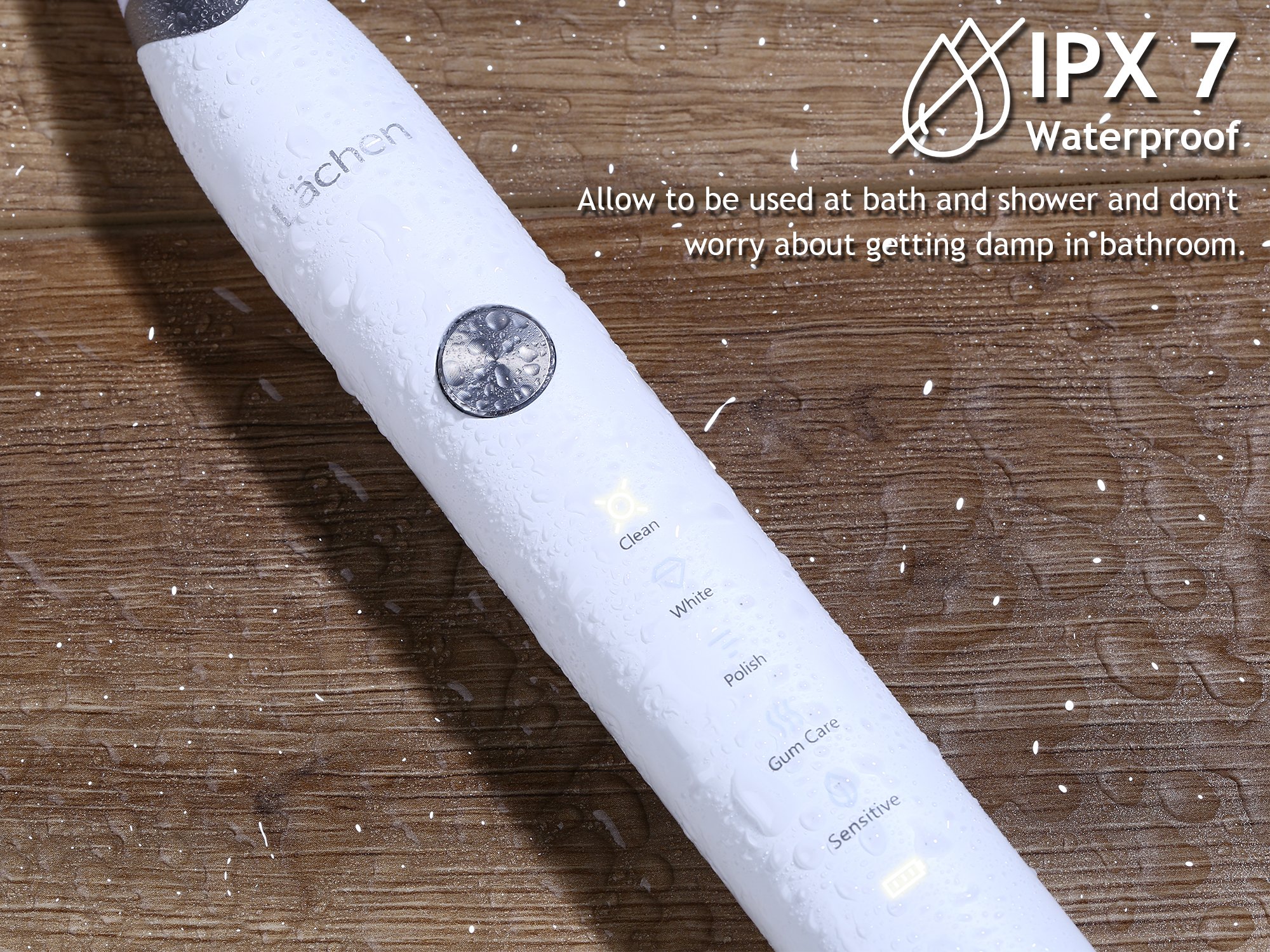 Lächen Sonic Toothbrush 5 Modes 4 Brush Heads Power Electric Toothbrush Travel Rechargeable Portable USB Inductive Charging IPX7 Waterproof