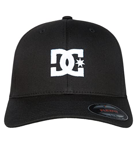 DC mens Star Flexfit Curve Brim Hat Baseball Cap, Black, Large-X-Large US