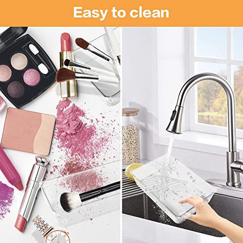 Modern-Depo 16 PCS Plastic Drawer Organizer Storage Bins Clear Drawer Dividers Trays for Makeup, Jewelry, Kitchen Untensils, Gadgets, Office, 5 Sizes