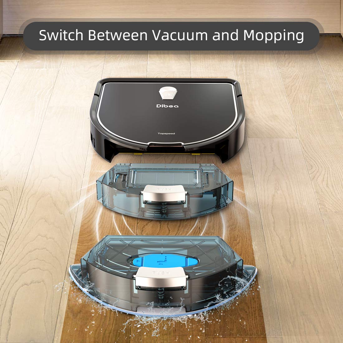 Dibea 2-in-1 Mopping Robot Vacuum, Automatic Self-Charging Robot Vacuum Cleaner for Pet Hair, Carpet and Hard Floor DT966