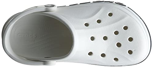 Crocs Unisex-Adult Bayaband Clogs, White/Navy, 8 Men/10 Women