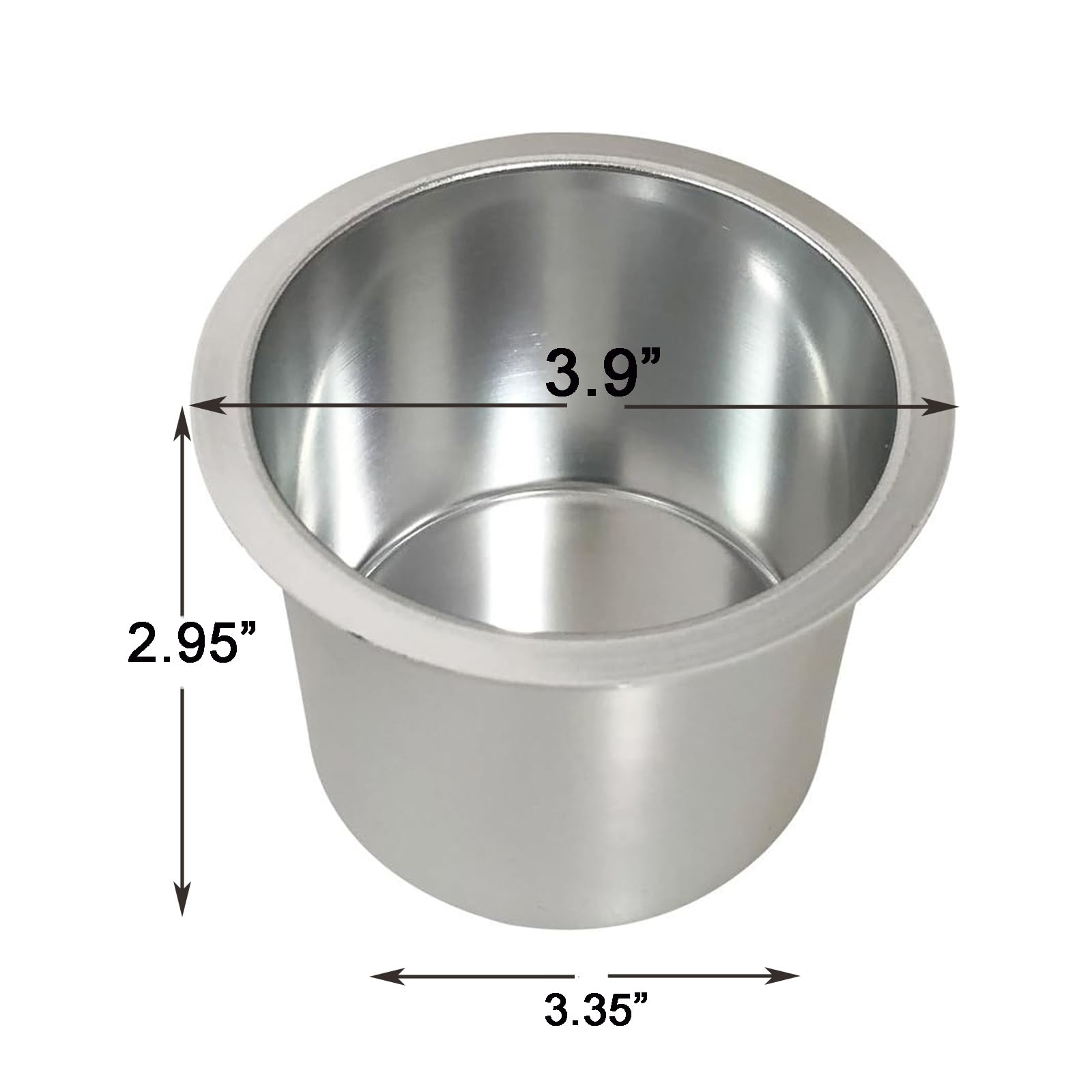 Yuanhe Aluminum Jumbo Cup Holder - 1 Pack Silver Poker Table Cup Holder Insert for Casino Game Table Sofa Boats Pontoon Marine Bench Desk RV Cars & Trucks