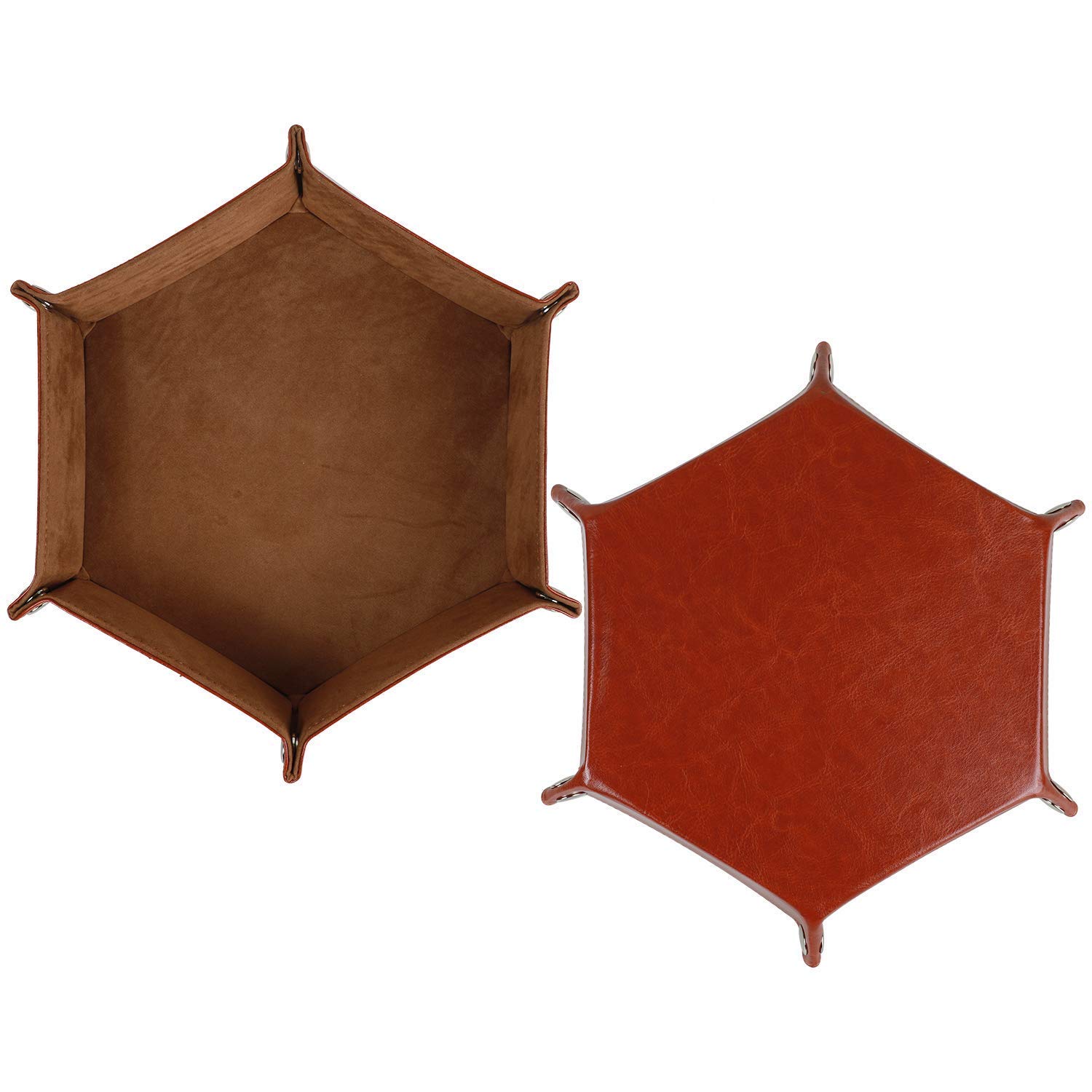 Dice Tray 12 Inch Dice Rolling Tray Folding Dice Tray Holder for RPG DND Table Games Double Sided PU Leather Tray (Camel)