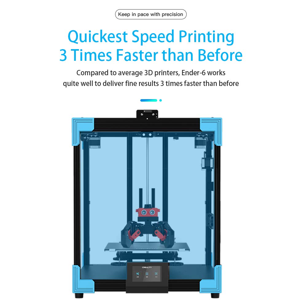 Creality Ender 6 3D Printer Stable Core XY Structure with 3 Times Faster Printing Speed Acrylic Enclosure Silent Board Glass Bed 250x250x400MM