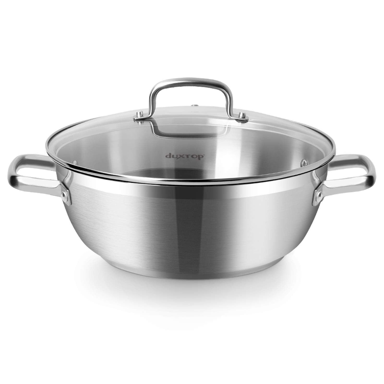 Duxtop Portable Induction Cooktop, Countertop Burner Induction Hot Plate & Professional Stainless Steel Cooking Pot, 5.7-Quart Stock Pot with Glass Lid, Impact-bonded Technology