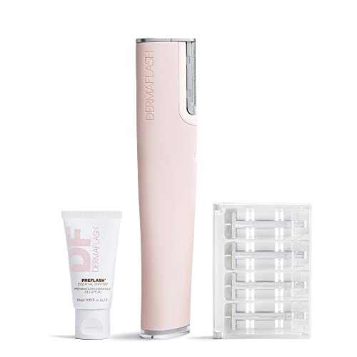 DERMAFLASH LUXE Anti-Aging Sonic Dermaplaning Exfoliation Tool for Women, White