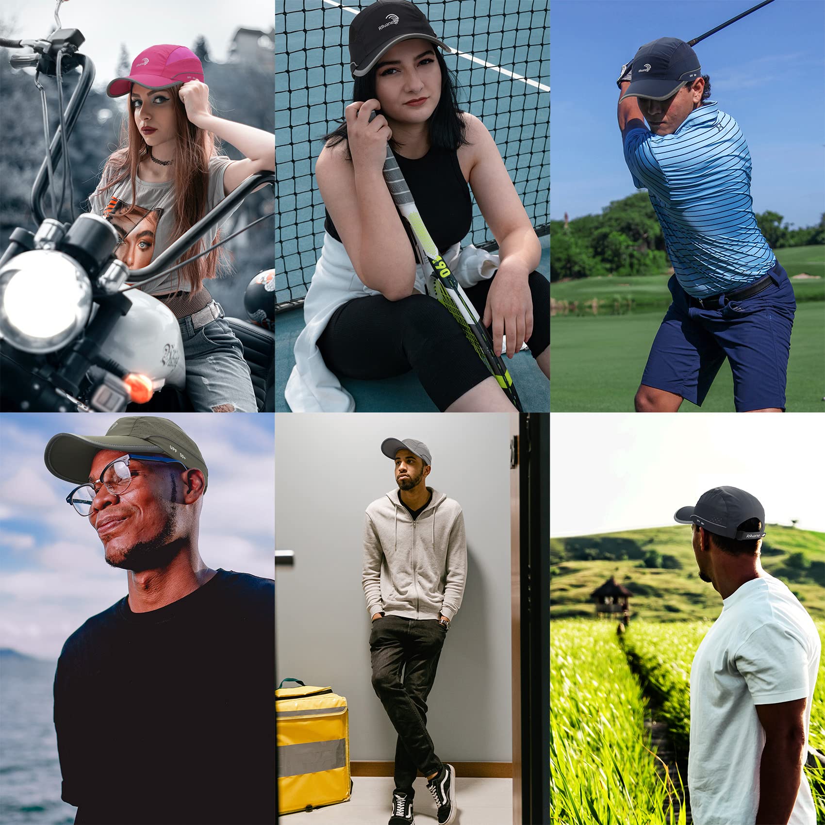 Foldable Running Cap UPF50+ Quick Dry Outdoor Sports Hat Reflective Lightweight Unstructured Baseball Cap for Men Women (Navy, Folding)
