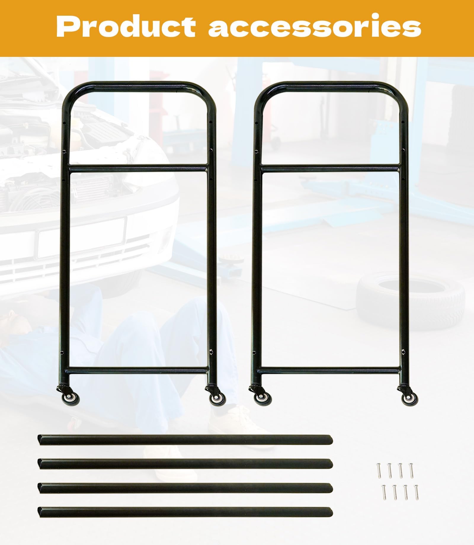 Landrol Tire Cart Rack Organizer, Heavy Duty Mobile Tire Holder for Garage Storage, Adjustable Tire Stand Indoor/Outdoor with 2 Universal Rolling Wheels Shelves