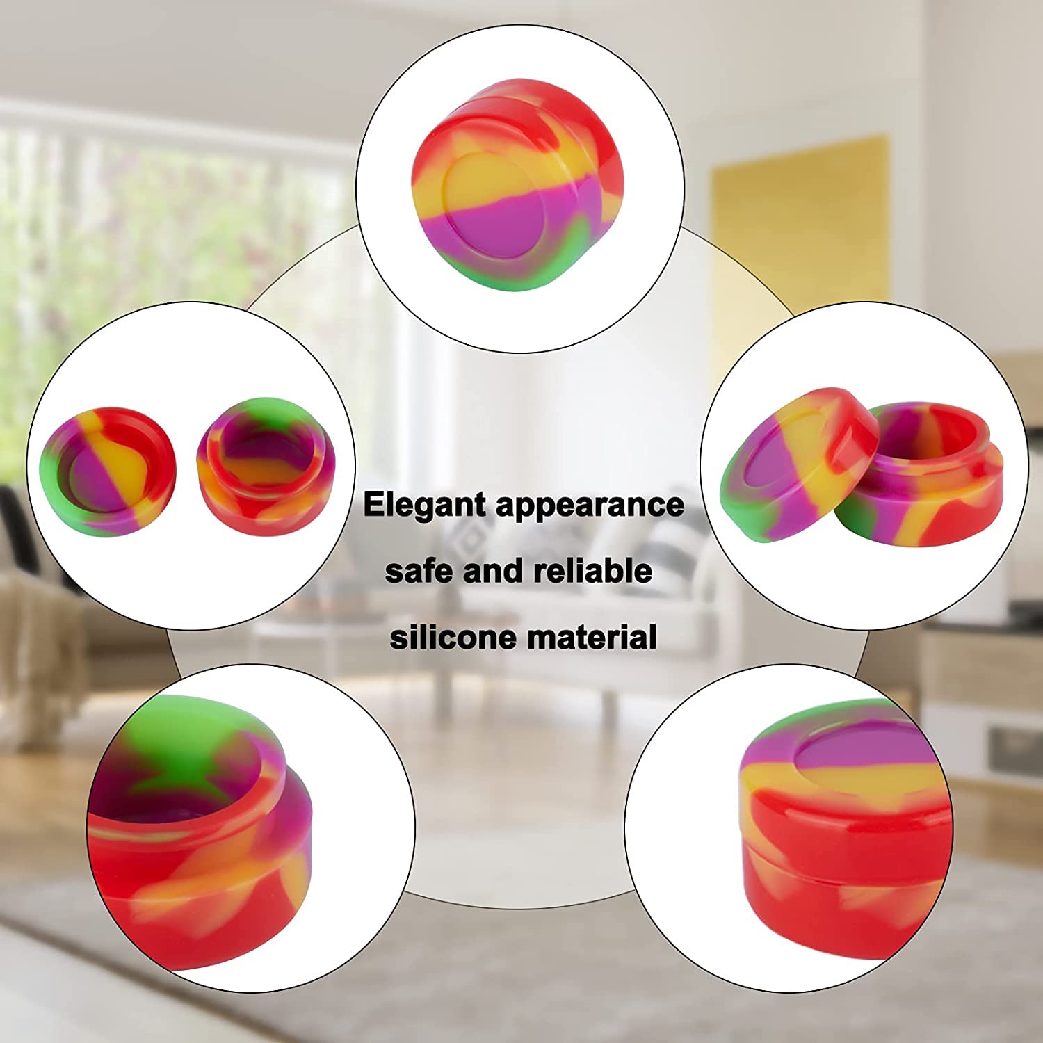Gentcy Silicone 7ml Lots Silicone Container Box 18 colors 100pcs