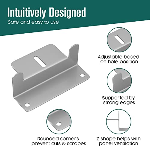 Houseables Solar Panel Mounting Brackets, Roof Panels Z Bracket, 2.5β x 1.5β x 3.9β, 4 Sets (16 Pc), Aluminum, Off Grid, Adjustable Mount Nuts & Bolts, Boat Accessories, Wind Generators, RVs, Trailers