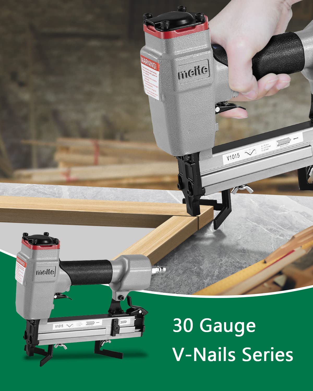 meite Hard Wood Type 10.3mm Diameter V Nails 15mm 19/32-inch Length for Picture Frame Joiner V1015B V-Nailer Joining Gun 4000 PCS
