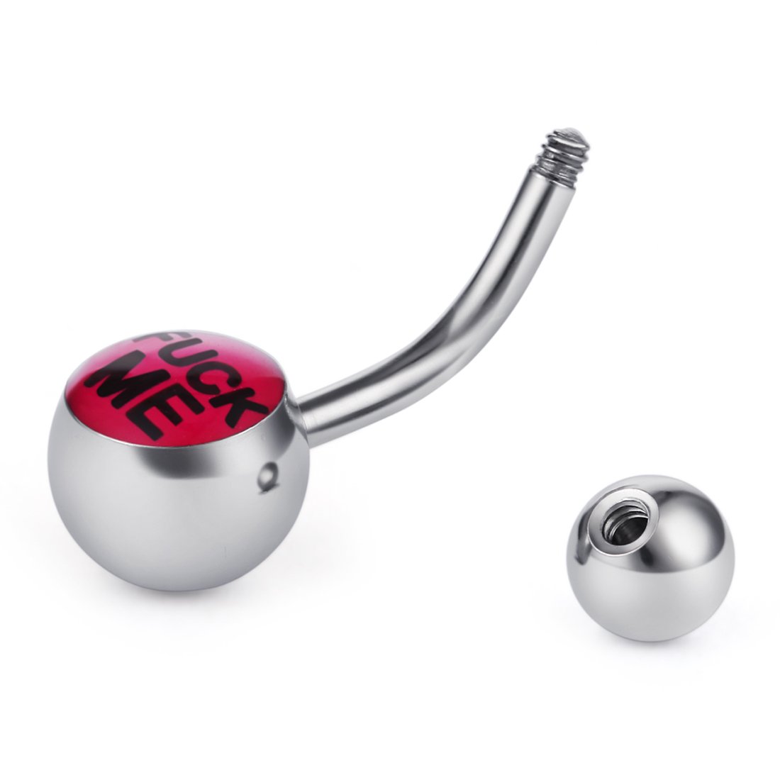 COTTVOTT Naughty Belly Button Rings with Letters Navel Piercings Body Jewelry (mix different letters 10pcs)