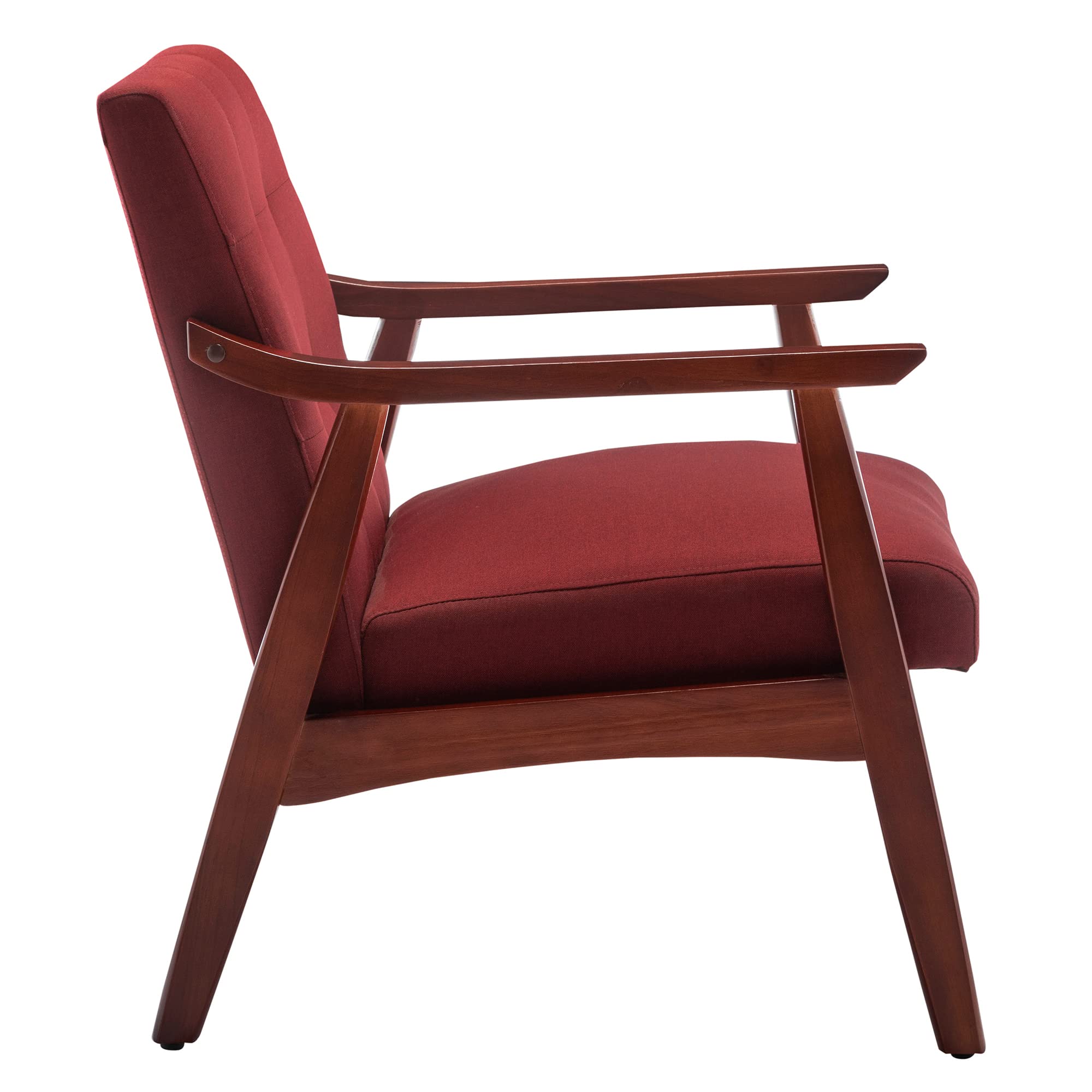 Convenience Concepts Take a Seat Natalie Accent Chair, 28.5" L x 27.5" W x 31" H, Garnet Red Fabric/Espresso