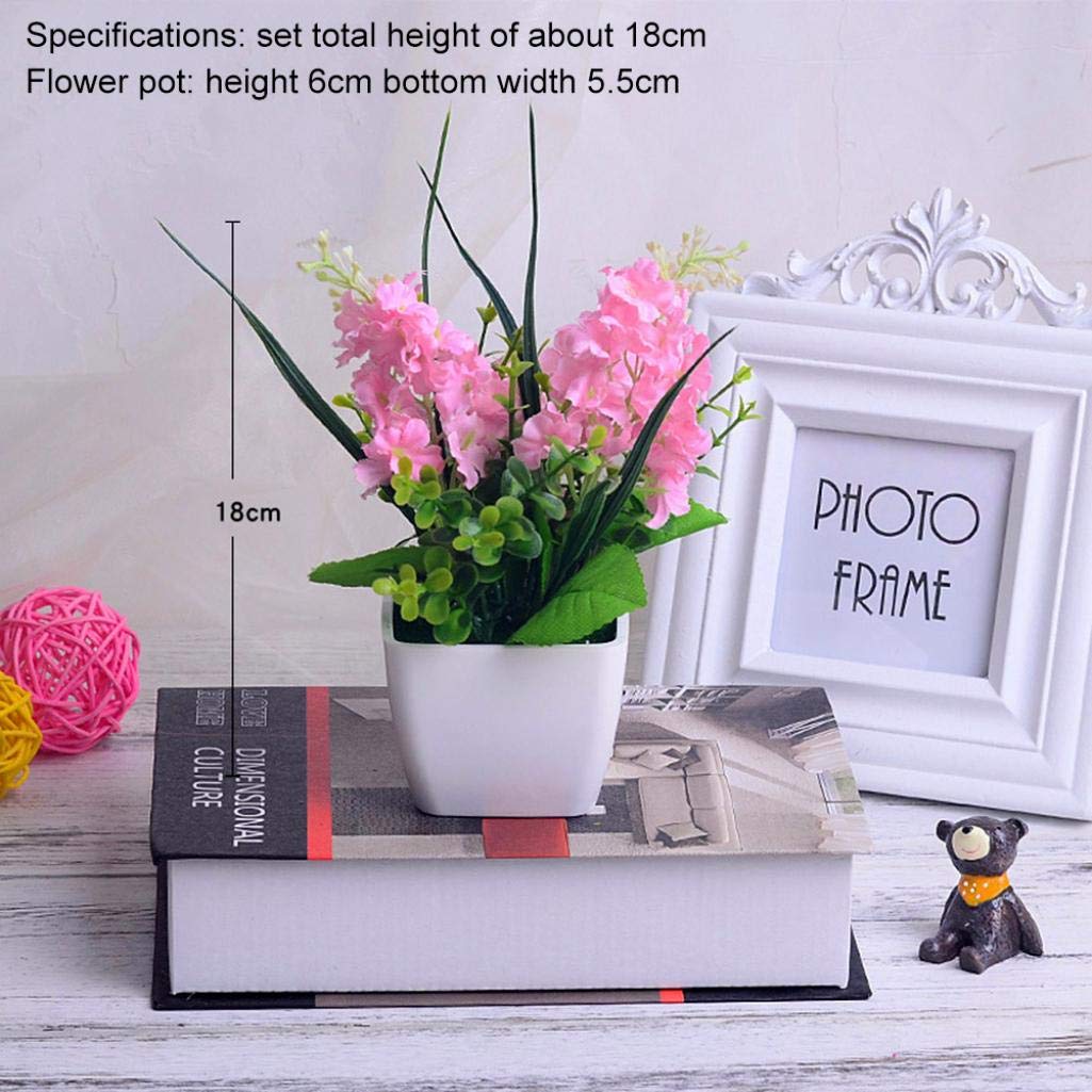 Dserw Artificial Flowers, Artificial Hyacinth Mini Potted Plants, Garden Office Cafe Wedding Party Desktop Fake Flower Pot Decoration