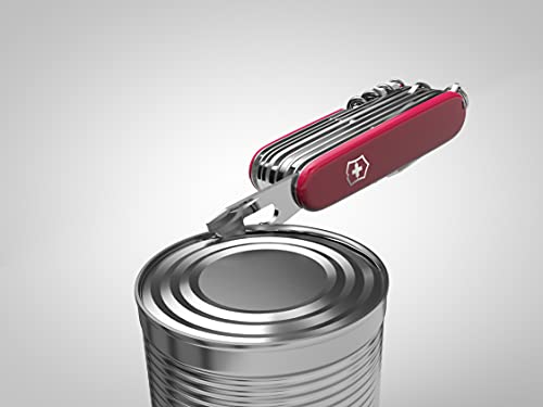 Victorinox Picknicker Swiss Army Knife, 11 Function Swiss Made Pocket Knife with Large Blade, Corkscrew and Bottle Opener - Red