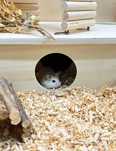 Rubor Multi-Chamber Hamster House Maze, Hamster Hideout Small Pets Woodland House Habitats Decor, Hamster Tunnels Activity Hamster Burrow for Hamster Mice Gerbils Lemming