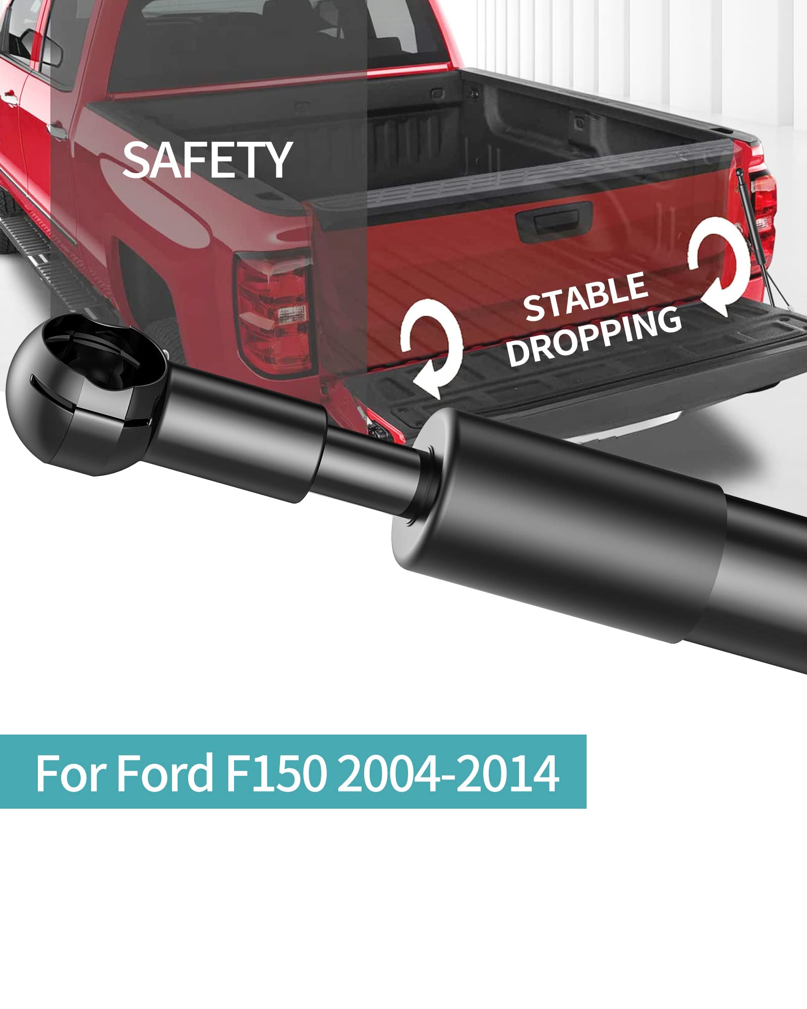 F150 Tailgate Shock Assist Accessories, Truck Tail Gate Lift Assist Tailgate Shock Strut Compatible with Ford F150 Mark LT 2004-2014 Classic Models Slow Drop Damping(04-14 F150)