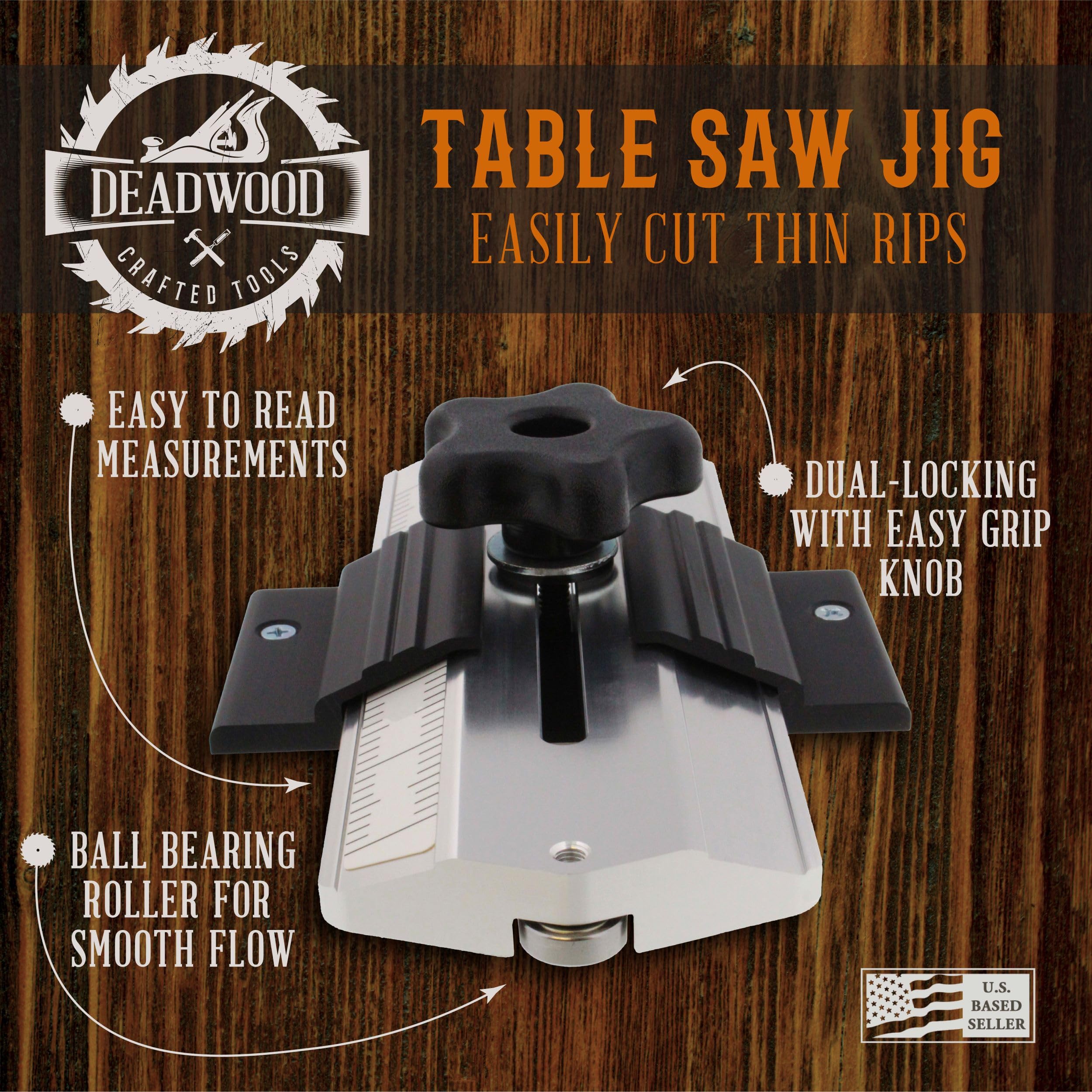 DCT Woodworking Thin Rip Table Saw Jig Guide Tool for Router or Band Saw Cutting Wood/Ripping Chair Slates, Cabinet