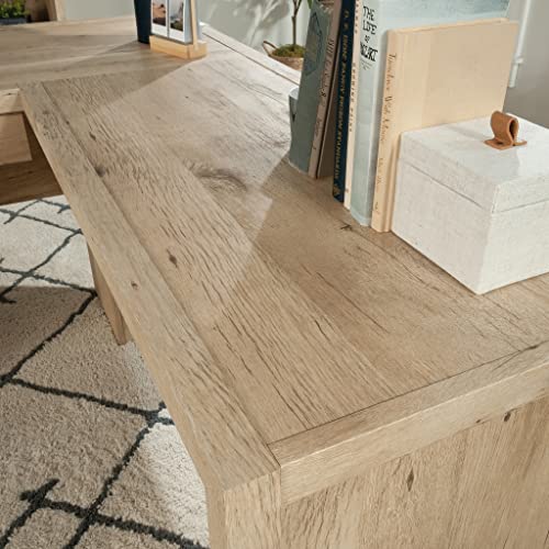Sauder Pacific View L-Desk, L: 58.47" x W: 58.43" x H: 29.92", Prime Oak Finish