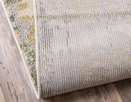 Unique Loom Chromatic Collection Modern Rustic & Vibrant Abstract Area Rug for Any Home Décor, 8 ft x 10 ft, Beige/Gray