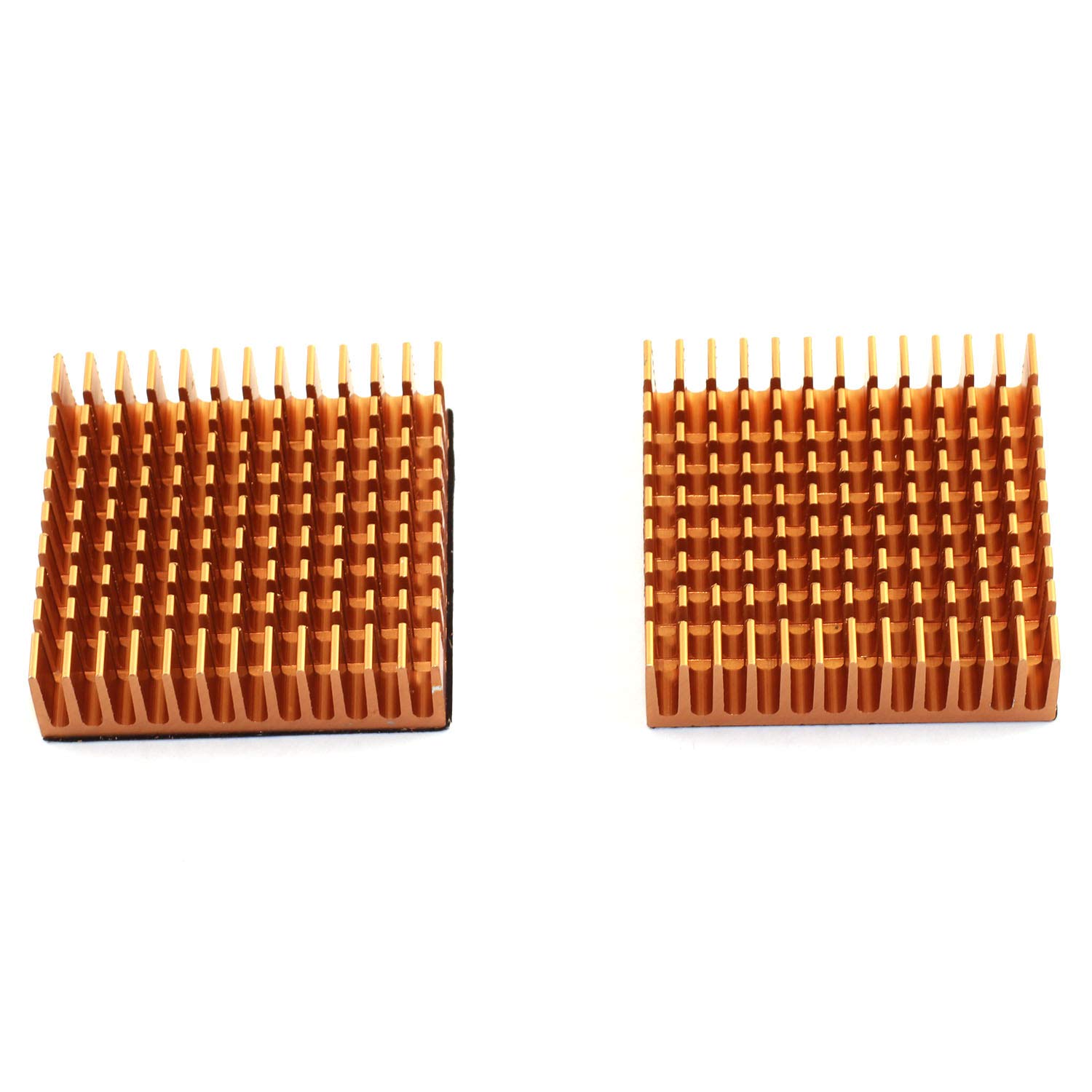 DGZZI 2PCS Golden Aluminum Heatsink 40x40x11mm Square CPU Heat Sinks Cooling Cooler Fin with 2PCS 3M Silicone Based Thermal Pad