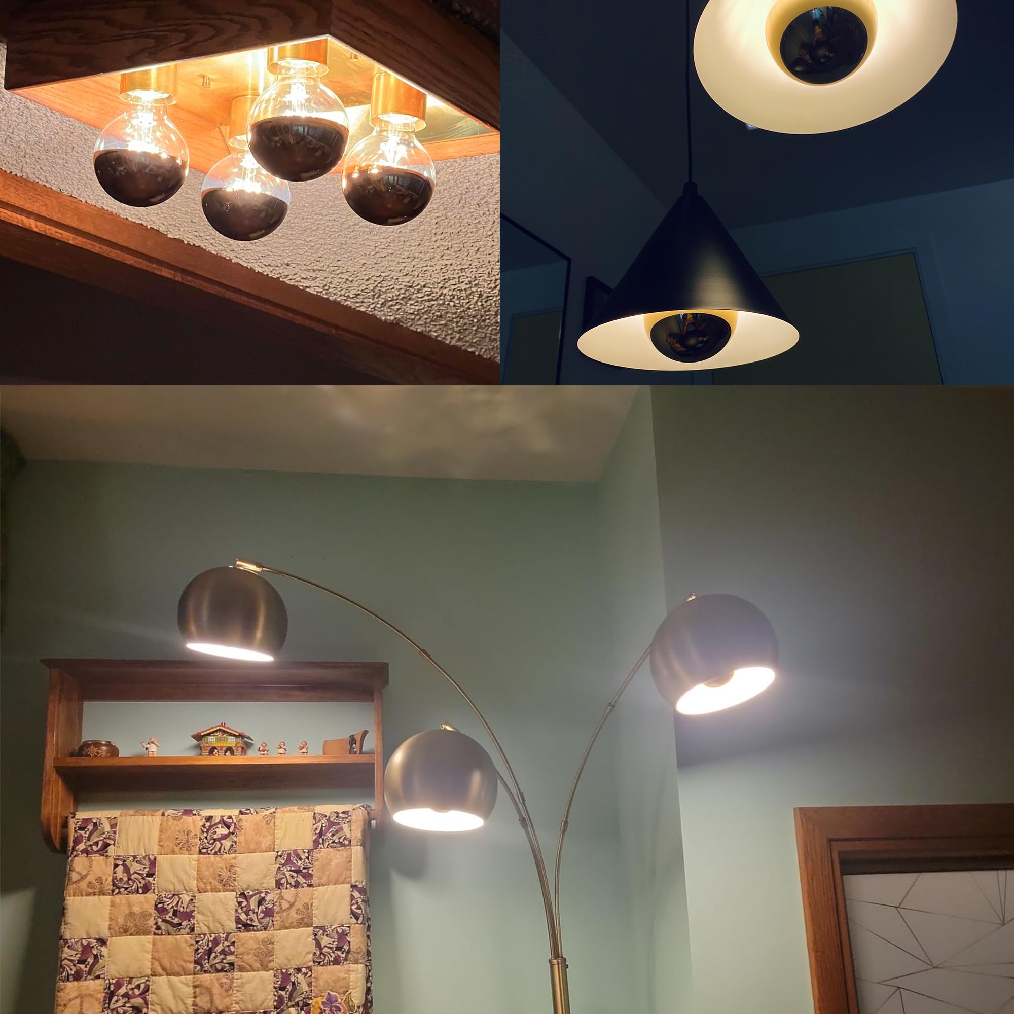LVYE G25 LED Light Bulb E26 Base Matt Opal Porcelain Soft White 3000K Dimmable Edison 6W Led Globe Bulb,600LM,60 Watt Equivalent,Outside Frosted Glass,G80 Vintage LED Edison Globe Light Bulb,4 Pack.