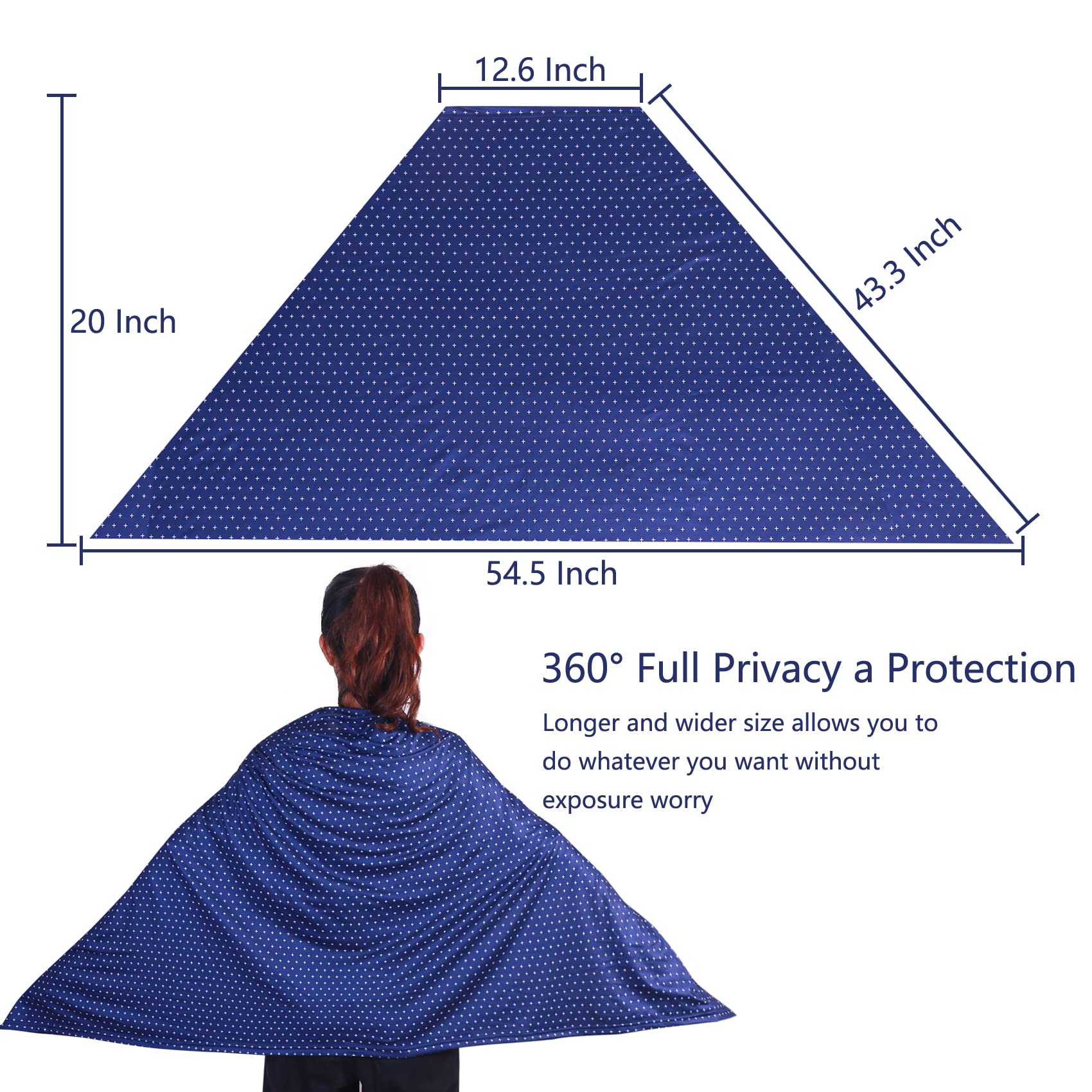 DSYJ Nursing Covers for Breastfeeding Poncho Cover, Soft & Breathable Fabric, 360° Full Privacy Universal Fit Multi Use 8-in-1 for Baby Car Seat Cocoon Feeding Canopy Blue