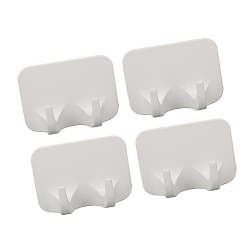 Kitchen Adhesive Hooks, Rustproof Sturdy ABS Strong Waterproof Self Adhesive Wall Hooks for Office (White)