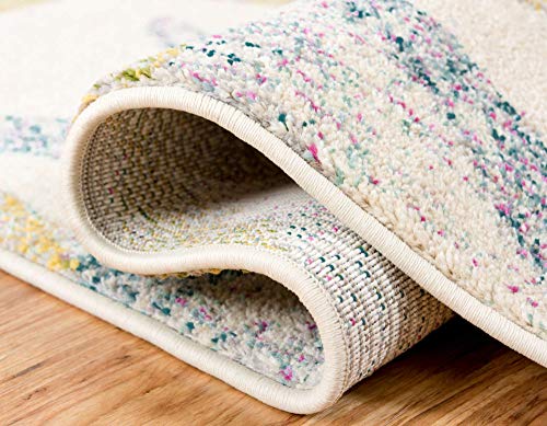 Unique Loom Positano Collection Coastal Modern Light Colors Starfish Beige Runner Rug (3' x 10')