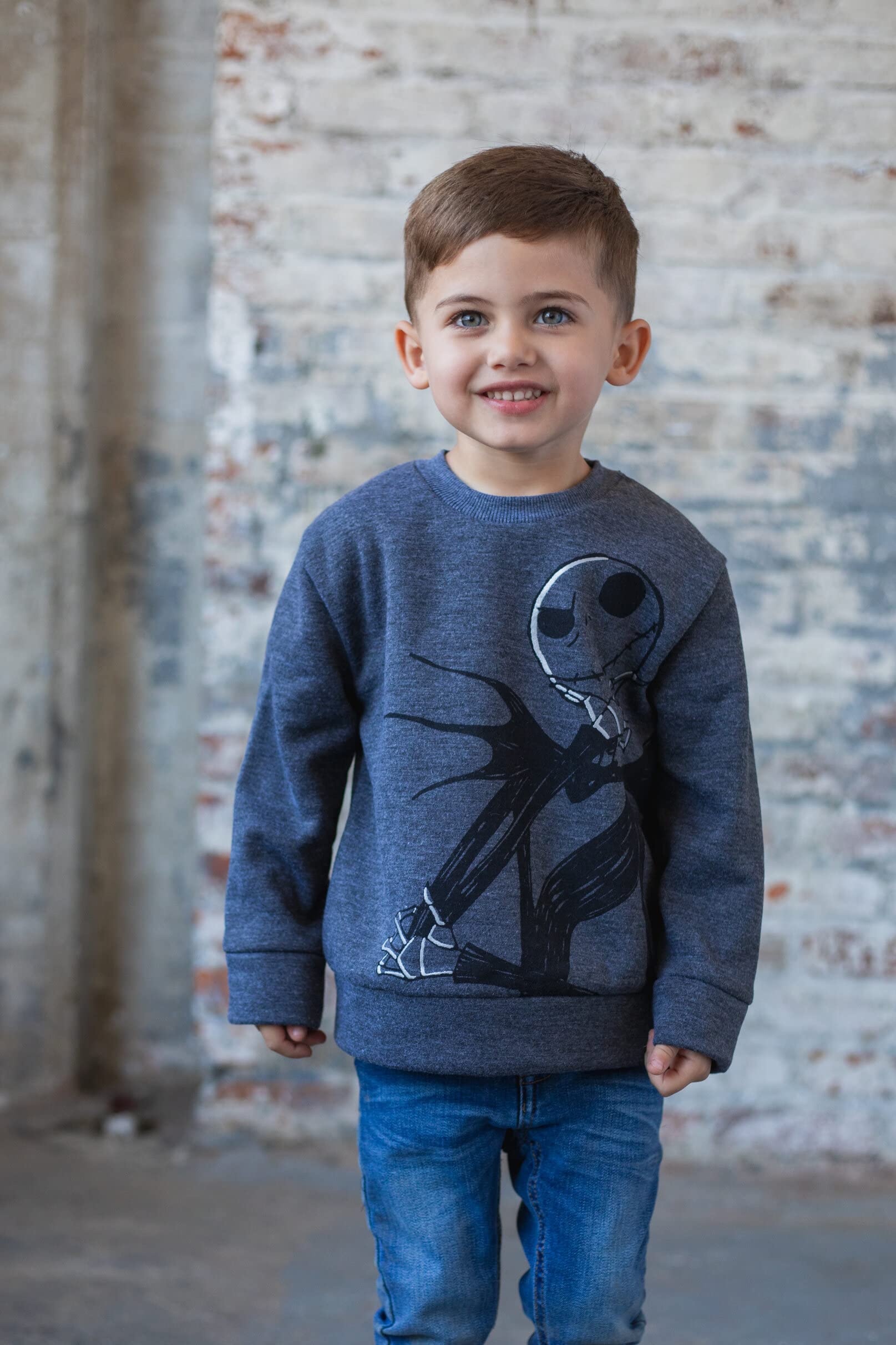 Disney Nightmare Before Christmas Jack Skellington Little Boys Fleece Sweatshirt Gray 6
