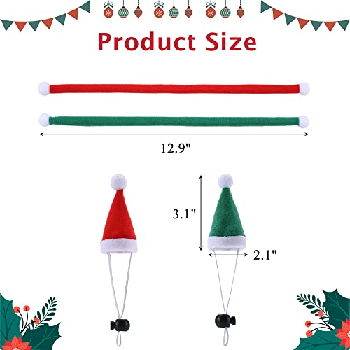 Mogoko 4Pcs Bearded Dragon Christmas Costume Lizard Santa Hat with Scarf Christmas Costumes Set with Adjustable Elastic Chin Strap for Bearded Dragon Guinea Pig and Small Animals Xmas Clothes