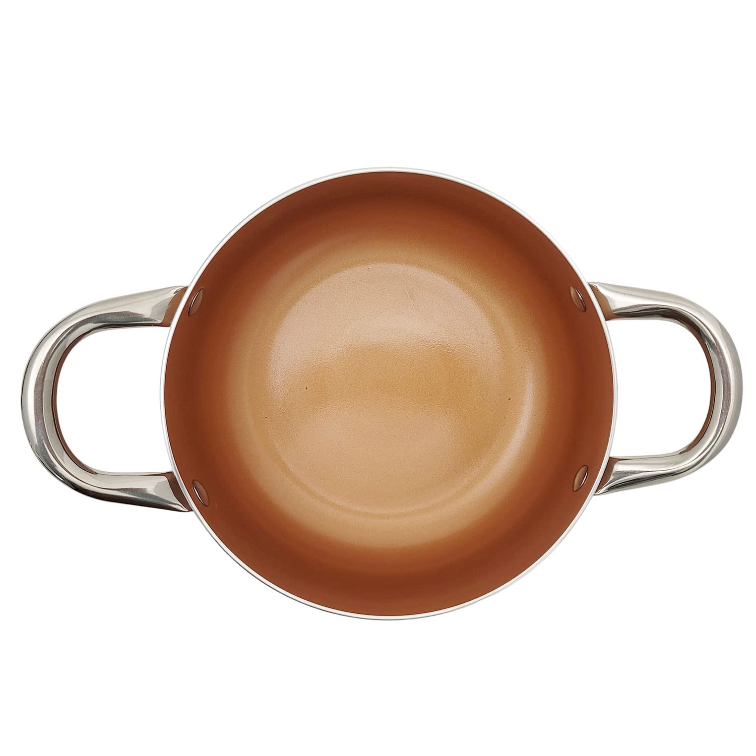 Nonstick Copper Ceramic Dutch Oven Stew Soup Pot Braiser with Stainless Steel Handles & Vented Glass Lid (6.5 Qt)