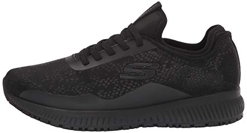 Skechers Women's Slip on Athletic Food Service Shoe, Black, 11
