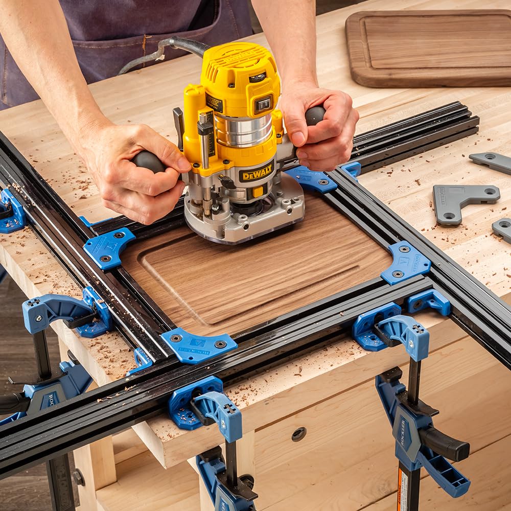 Juice Groove Router Jig for Cutting Board Up to 18” x 18” - Adjustable Juice Groove Jig w/Corner Radius Guides - Versatile Variable Router Jig - Easy-to-Use Router Guide for Perfect Grooves
