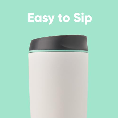 Owala SmoothSip Insulated Stainless Steel Coffee Tumbler, Reusable Iced Coffee Cup, BPA Free, Travel Mug, 20 oz, Gray (Cloudscape)