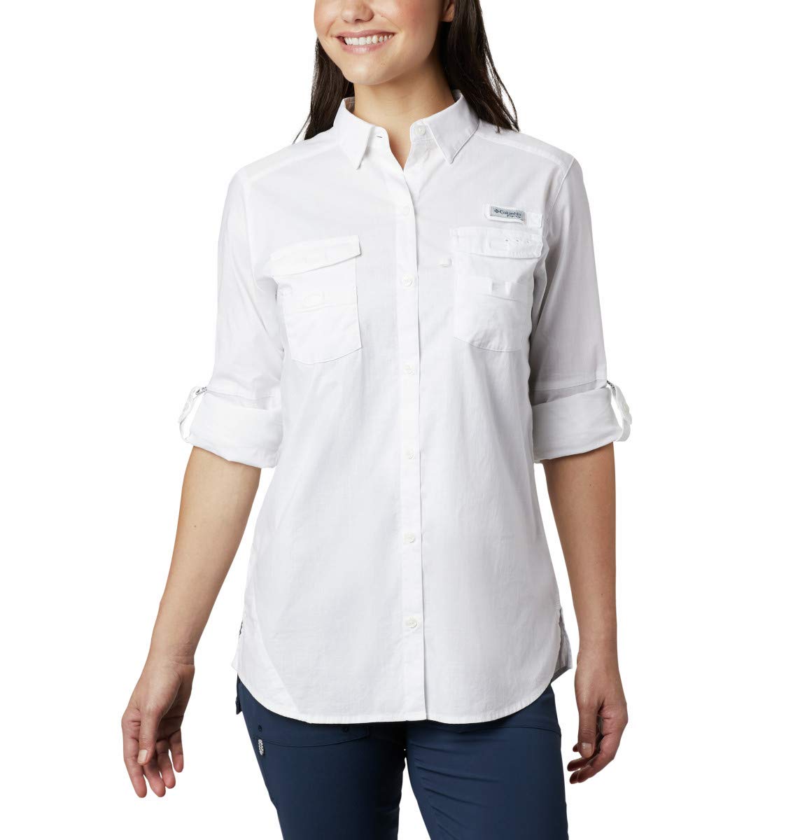 Columbia Women's Bonehead Stretch Long Sleeve, White, 3X Plus