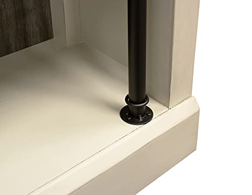 Martin Furniture Fully Assembled 8' Tall Bookcase Wall with Ladder Aged Chateau White (IMTE4094WKIT2PC)