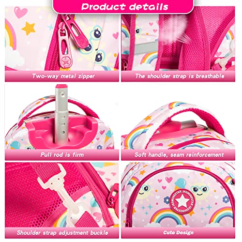 MOHCO Rolling Backpack 16 inch Kids Wheeled School Backpack Set for Boys and Girls