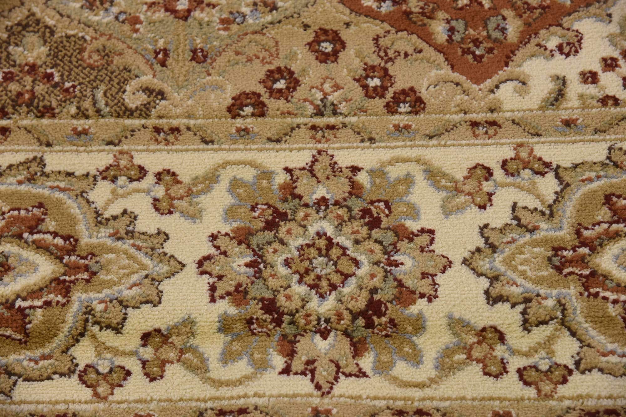 Unique Loom Voyage Collection Traditional Oriental Classic Intricate Medallion Design Area Rug, Rectangular 5' 3" x 8' 0", Ivory/Brown